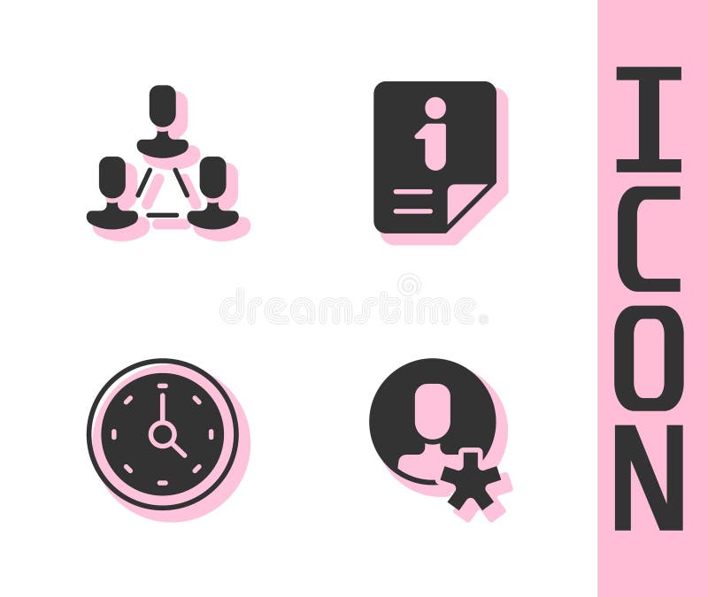 Set Elected Employee, Employee Hierarchy, Clock and Information Icon ...