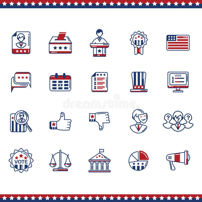 Set of Election Icons. Vector Illustration Decorative Design Stock ...