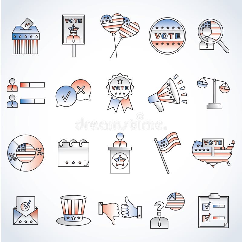 Set of Election Icons. Vector Illustration Decorative Design Stock ...