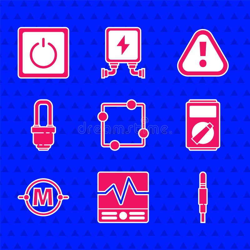 Set Electric Circuit Scheme, Electrical Measuring Instruments, Audio ...