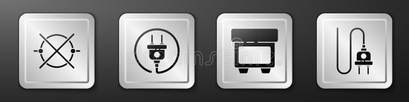 Set Electric Circuit Scheme, Electric Plug, Fuse and Electric Plug Icon ...