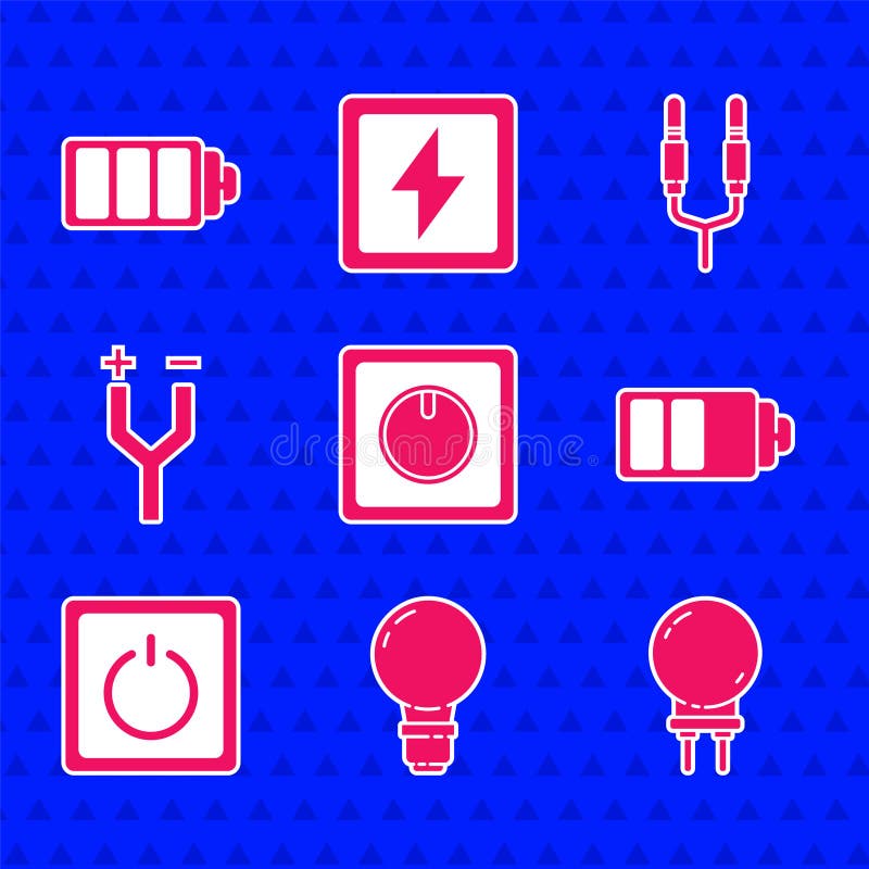 Set Electric Light Switch, Light Bulb with Concept of Idea, Emitting ...