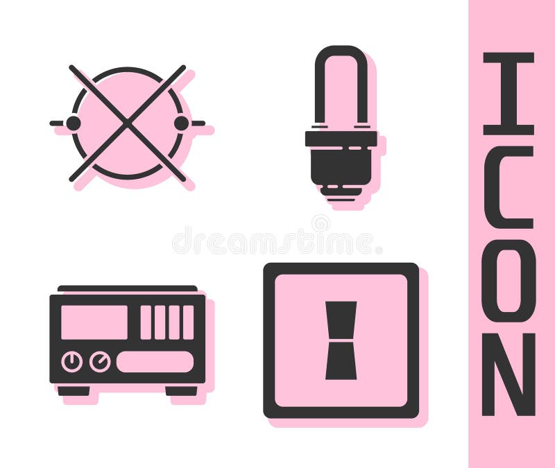 Set Electric Light Switch, Electric Circuit Scheme, Electrical ...