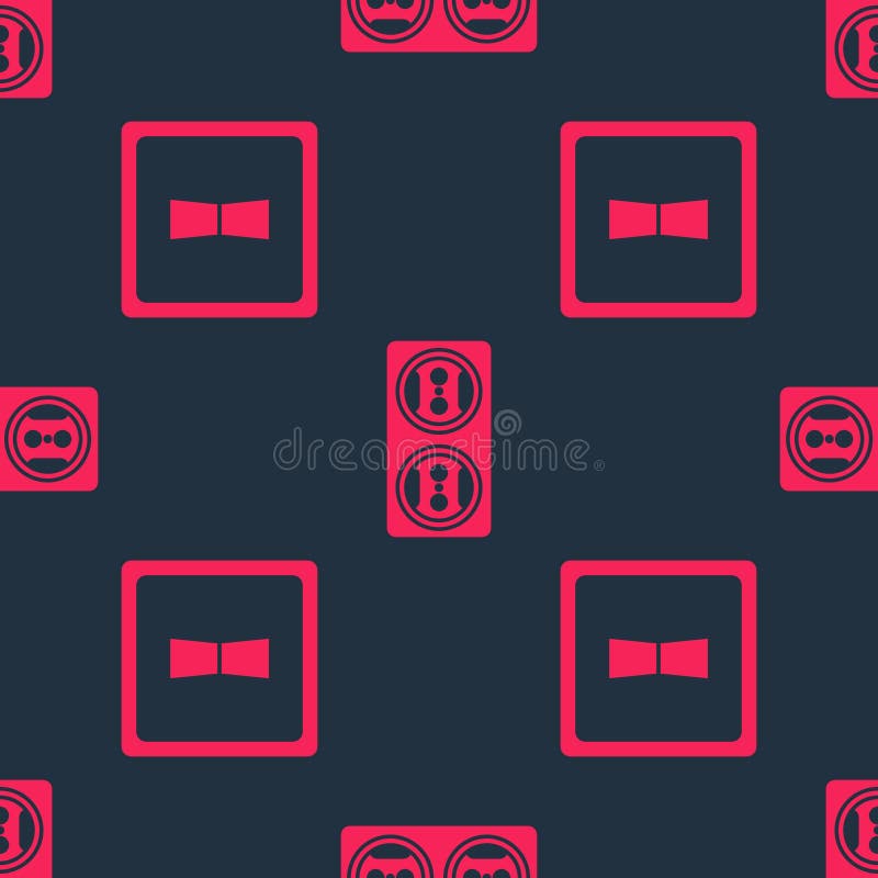 Set Electric Light Switch and Electrical Outlet on Seamless Pattern ...