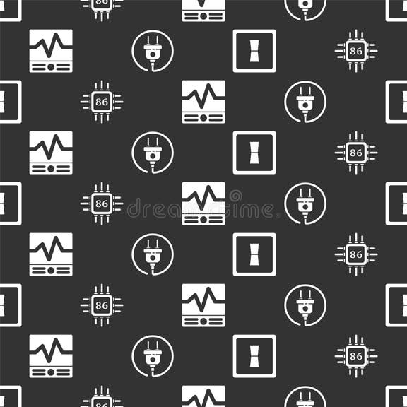 Set Electric Light Switch, Processor with Microcircuits CPU, Electrical Measuring Instruments ...