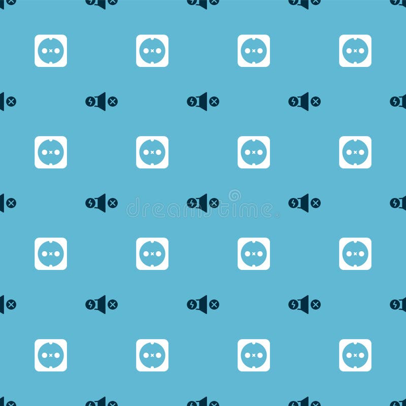 Set Electric Motor and Electrical Outlet on Seamless Pattern. Vector ...