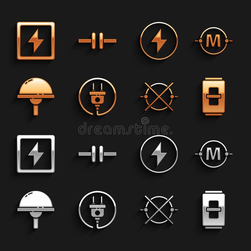 Set Electric Plug, Circuit Scheme, Light Switch, Light Emitting Diode ...