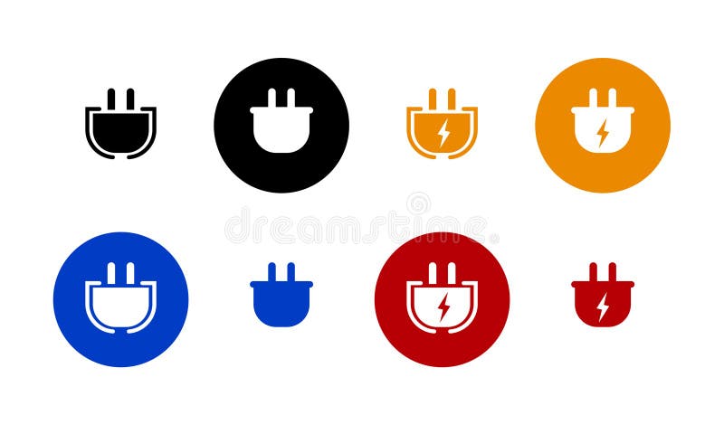 Set of electric plug icons stock vector. Illustration of equipment ...