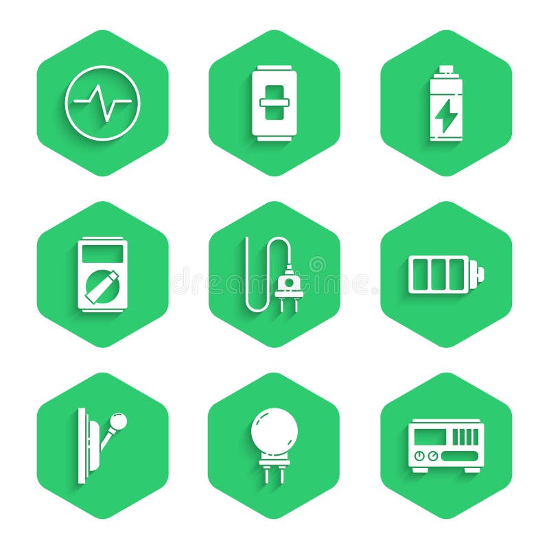 Set Electric Plug, Light Emitting Diode, Electrical Measuring ...