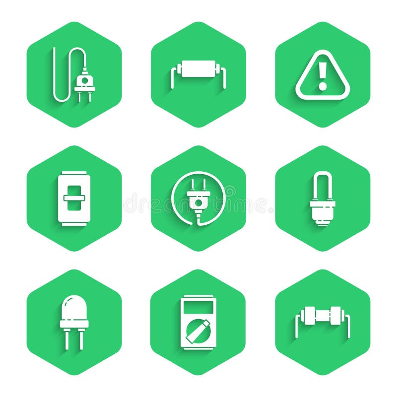 Set Electric Plug, Multimeter, Resistor Electricity, LED Light Bulb ...