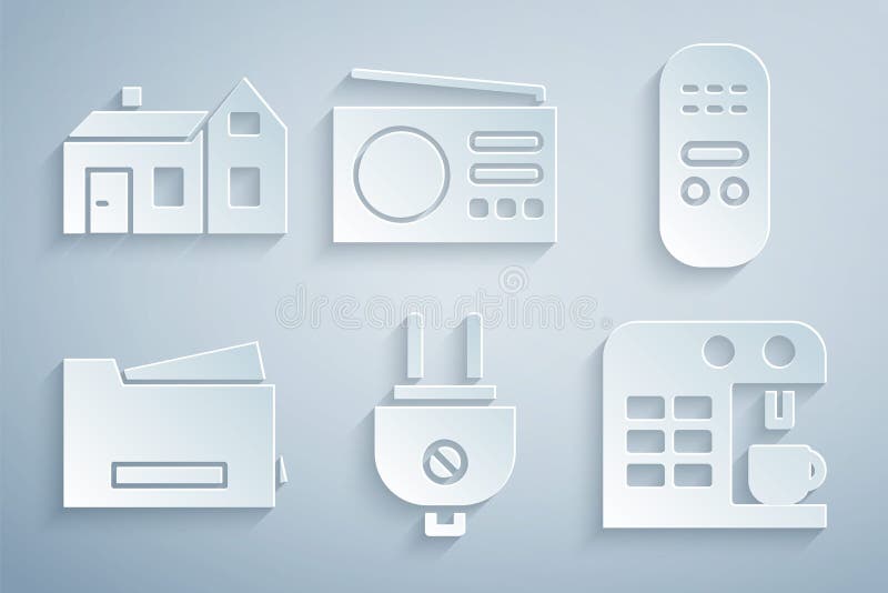 Set Electric Plug, Remote Control, Printer, Coffee Machine, Radio and ...