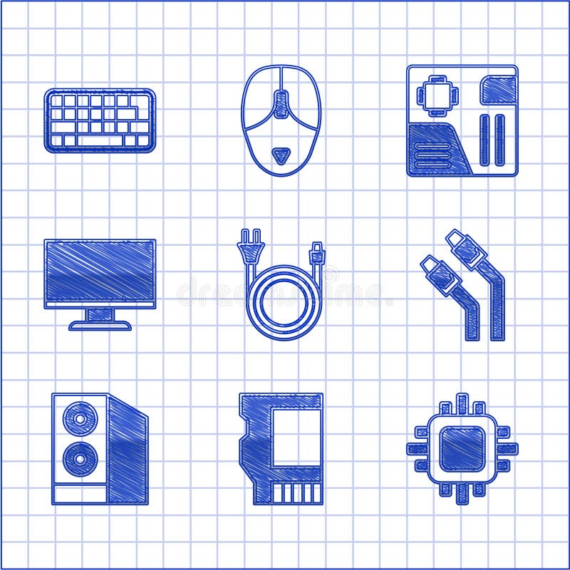 Monitor Computer Cable Stock Illustrations – 7,743 Monitor Computer ...