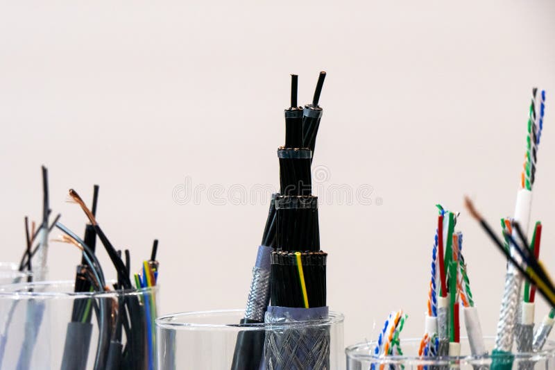 Set of Electrical Cables and Copper Wires in Insulation Stock Photo ...