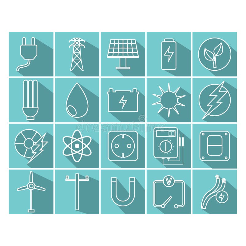 Set of Electrical Icons. Vector Illustration Decorative Design Stock ...