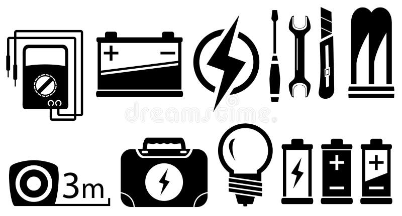 Set electrical objects stock vector. Illustration of electric - 36618372