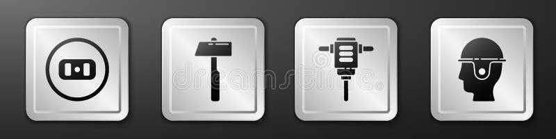 Set Electrical Outlet, Hammer, Electric Rotary Hammer Drill and Worker ...