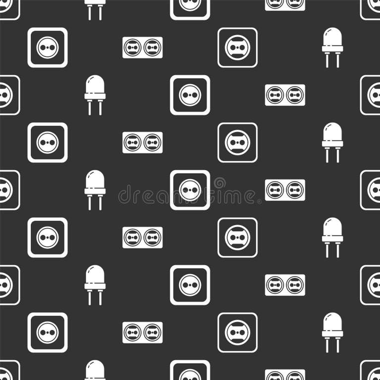 Set Electrical Outlet, Light Emitting Diode, Electrical Outlet and ...