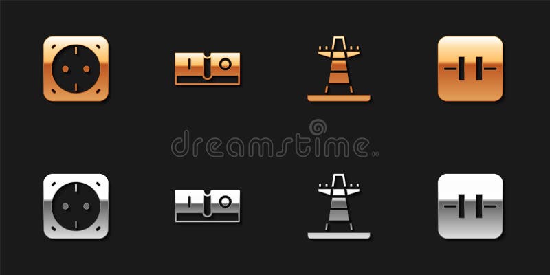 Set Electrical Outlet, Light Switch, Tower Line and Electrolytic ...