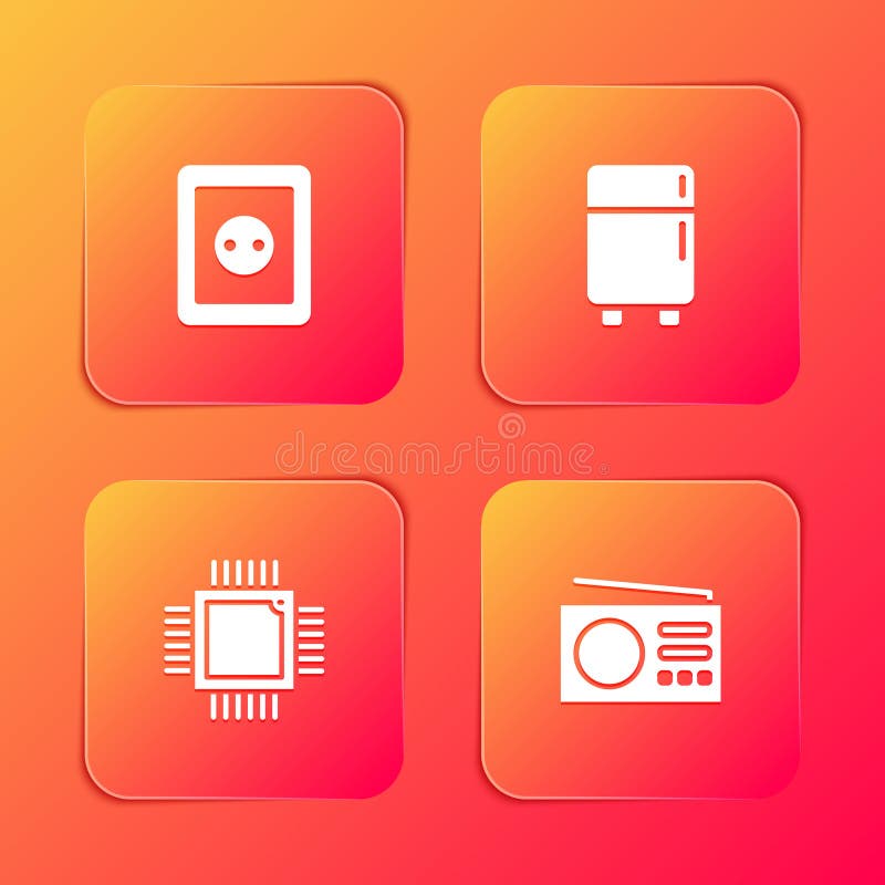 Set Electrical Outlet, Refrigerator, Processor with Microcircuits CPU ... Set Electrical Outlet, Refrigerator, Processor with Microcircuits CPU ...