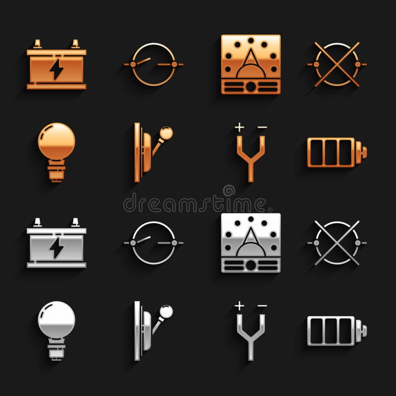 Set Electrical Panel, Circuit Scheme, Battery Charge Level Indicator ...