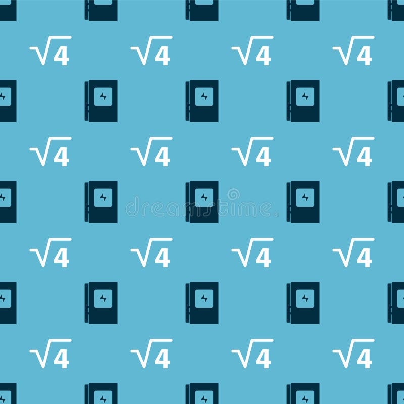 Set Electrical Panel and Square Root of 4 Glyph on Seamless Pattern ...