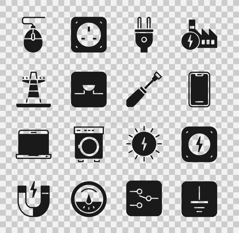 Set Electrical Symbol Ground, Lightning Bolt, Mobile Phone, Plug ...