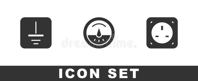 Set Electrical Symbol Ground, Meter and Outlet Icon. Vector Stock ...