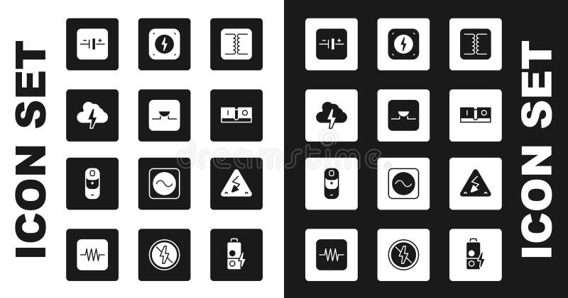 Set Electrical Transformer, Buzzer in Electronic Circuit, Cloud and ...