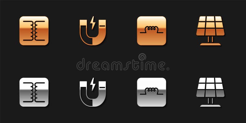 Set Electrical Transformer, Magnet, Inductor in Electronic Circuit and ...