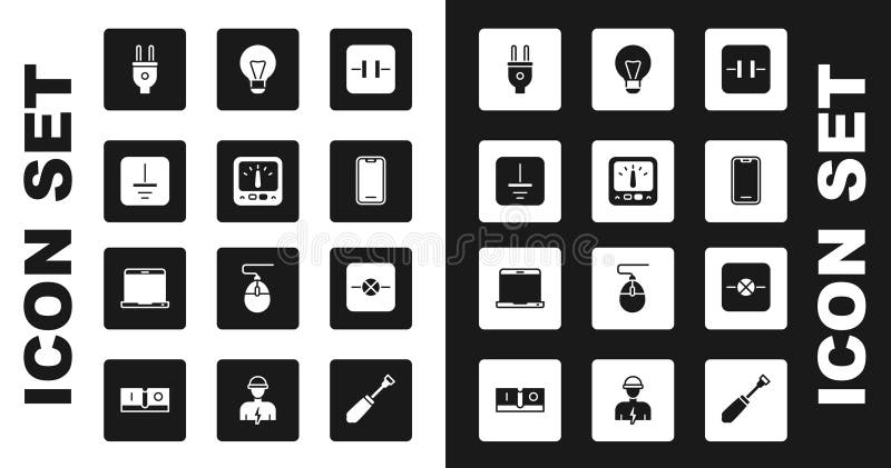 Set Electrolytic Capacitor, Ampere Meter, Multimeter, Electrical Symbol ...