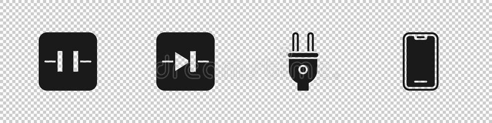 Set Electrolytic Capacitor, Diode in Electronic Circuit, Electric Plug ...