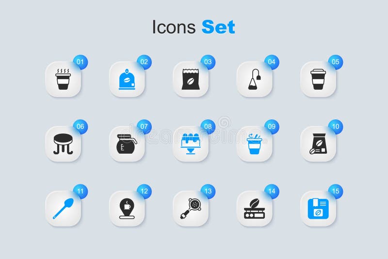 Set Electronic Coffee Scales, Coffee Pot, Bag Beans, Teaspoon, Cup To ...