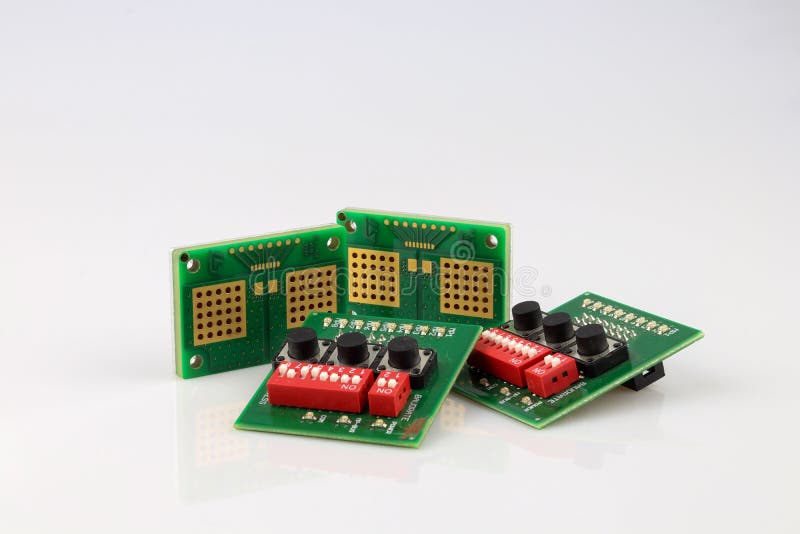 Set of Electronic Components Isolated on White Background. PCB Assembly ...