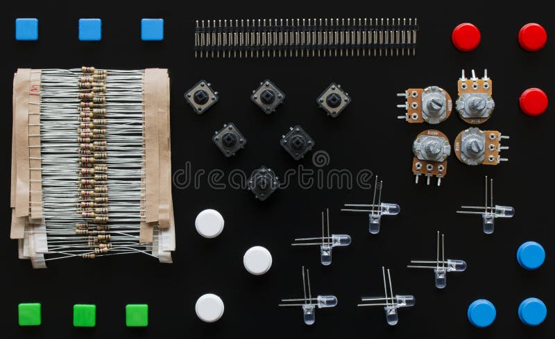 Set of Electronic Components Stock Image - Image of assembly ...