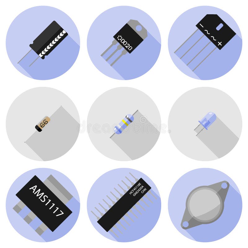 Set electronic component stock vector. Illustration of phototransistor ...