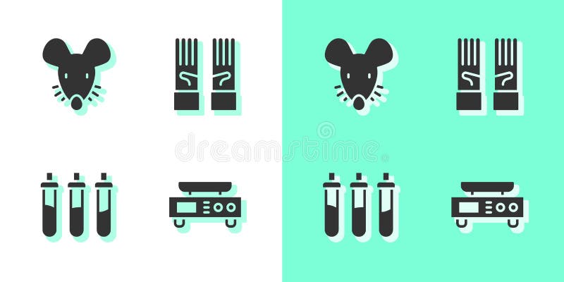 Set Electronic Scales, Experimental Mouse, Reagent Bottle and Medical ...