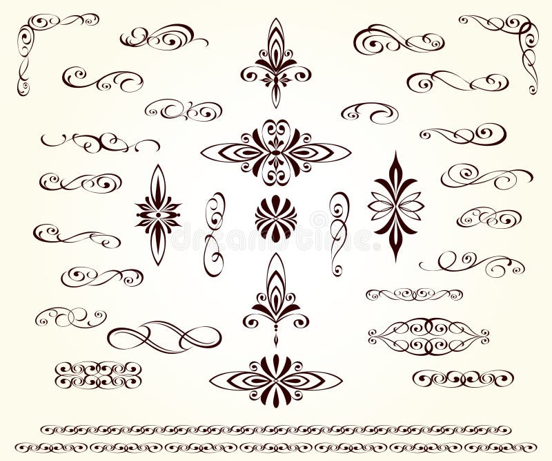 Set of Elegant Decorative Elements. Vector Illustration Stock Vector ... Set of Elegant Decorative Elements. Vector Illustration Stock Vector ...