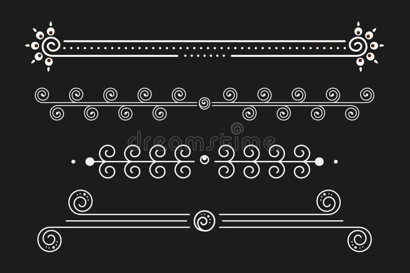 A Set of Elegant Decorative Line Dividers with Intricate Swirl Patterns ...