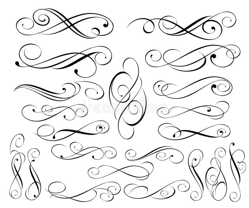 Set of Elegant Decorative Scroll Elements. Vector Illustration Stock ... Set of Elegant Decorative Scroll Elements. Vector Illustration Stock ...