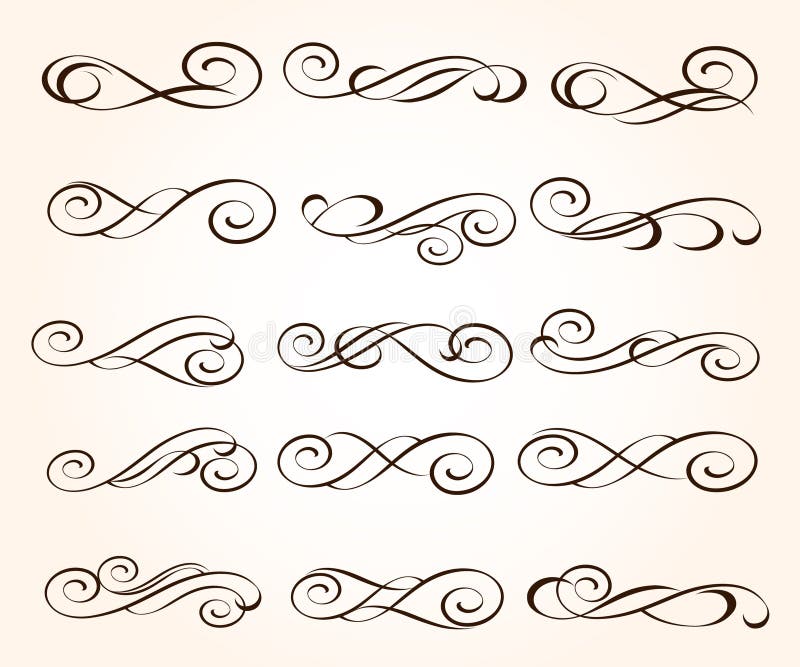 Set Elegant Decorative Scroll Elements. Vector Illustration. Stock ... Set Elegant Decorative Scroll Elements. Vector Illustration. Stock ...