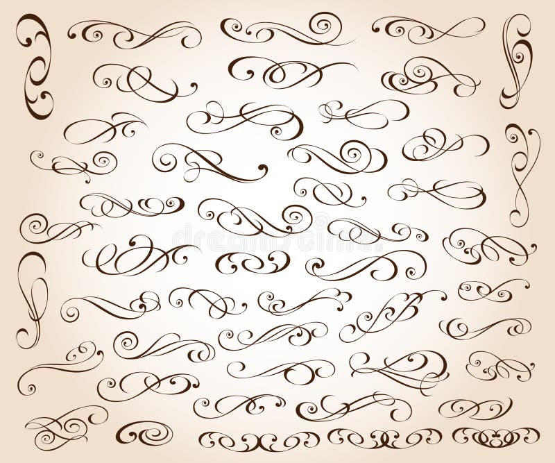 Set of Elegant Decorative Scroll Elements. Vector Illustration Stock ...
