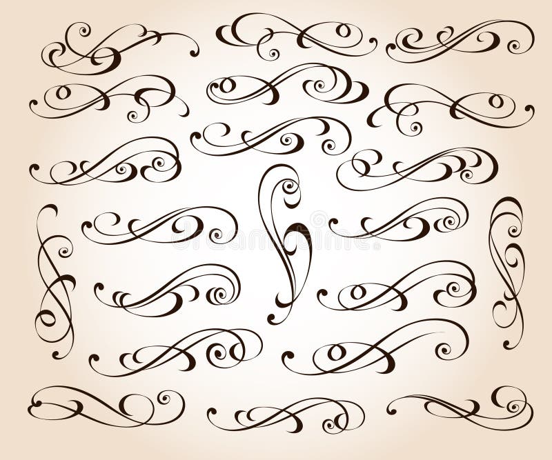 Set of Elegant Decorative Scroll Elements. Vector Illustration Stock ...