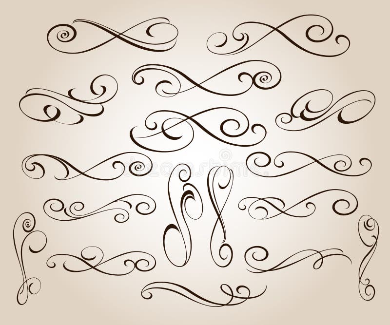 Set Elegant Decorative Scroll Elements. Vector . Vector Illustration ... Set Elegant Decorative Scroll Elements. Vector . Vector Illustration ...