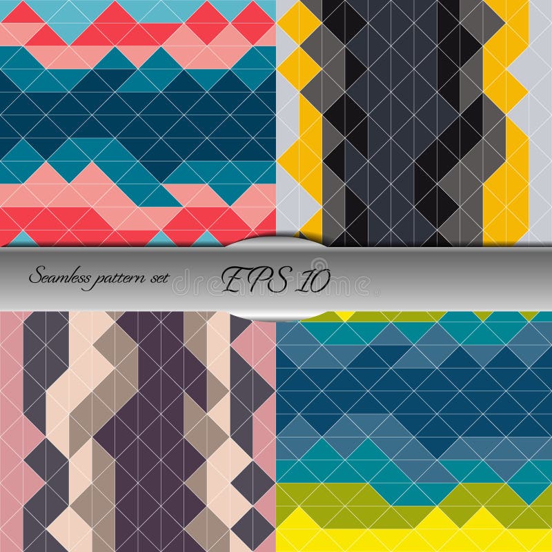 Set of Elegant Geometric Seamless Patterns Stock Vector - Illustration ...