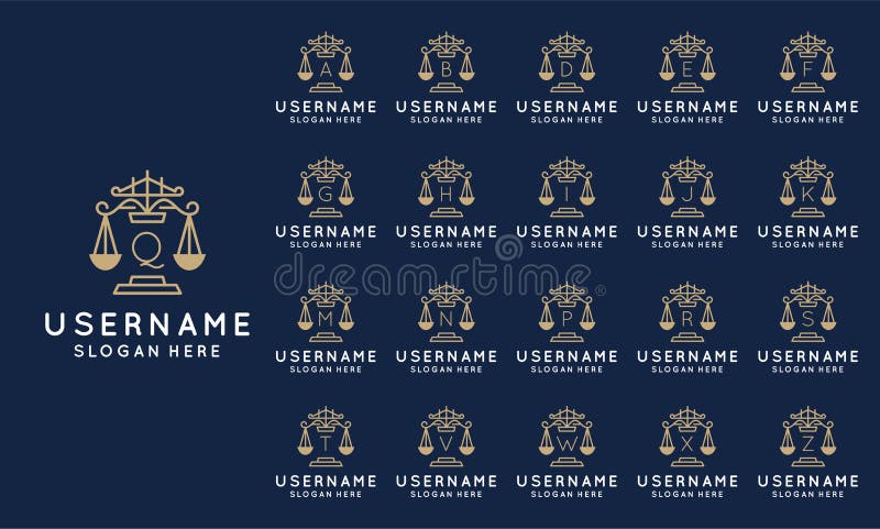 Set of Elegant Initial Pillar, Law Firm, Attorney Logo Template Stock ...