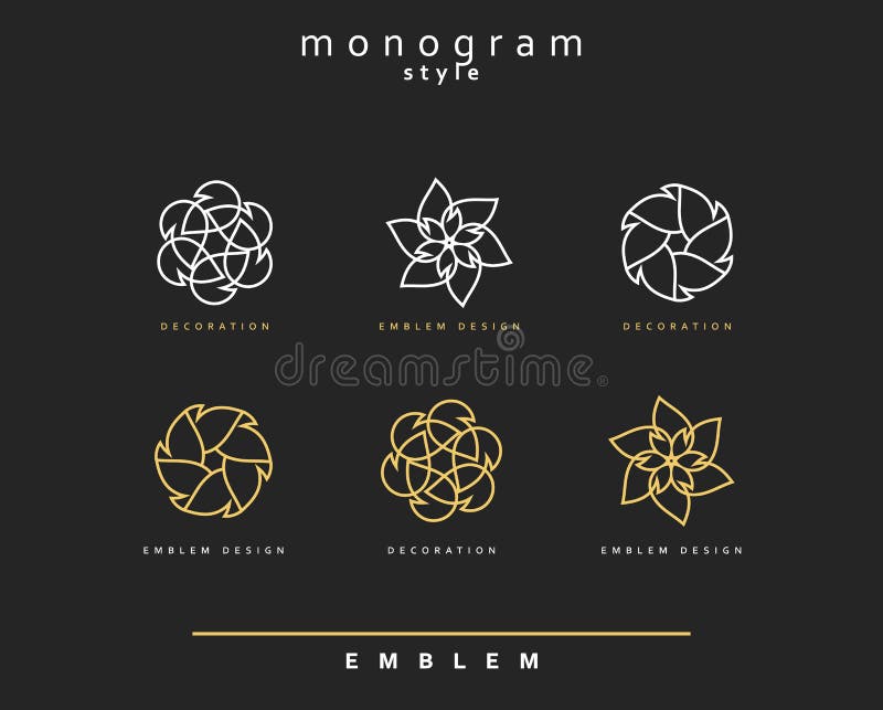 Set of Elegant Monogram Design. Monogram Design Element Stock Vector ...