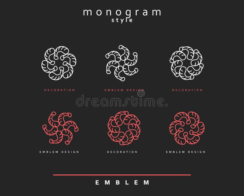 Set of Elegant Monogram Design. Monogram Design Element Stock Vector ...