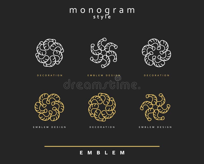 Set of Elegant Monogram Design. Monogram Design Element Stock Vector ...