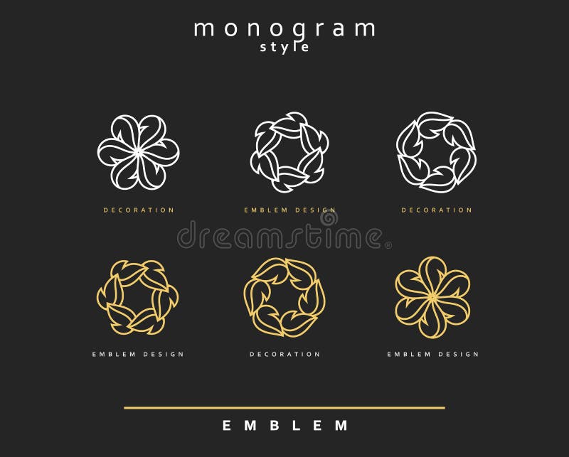 Set of Elegant Monogram Design. Monogram Design Element Stock Vector ...