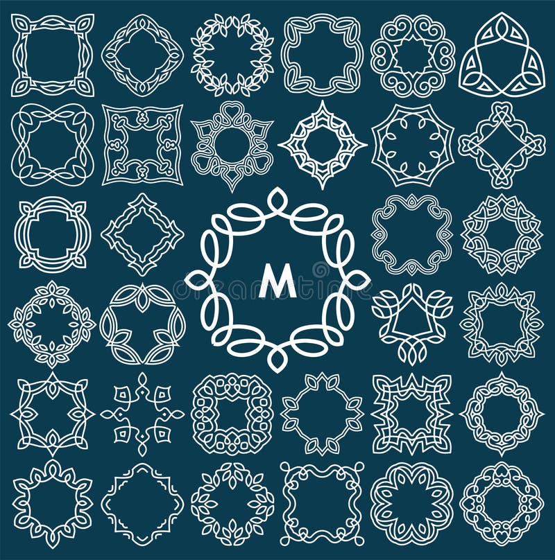 Monogram Design Elements, Graceful Template. Elegant Line Art Logo ...